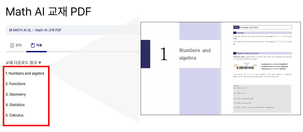 IB MATH AI HL – 포커스온